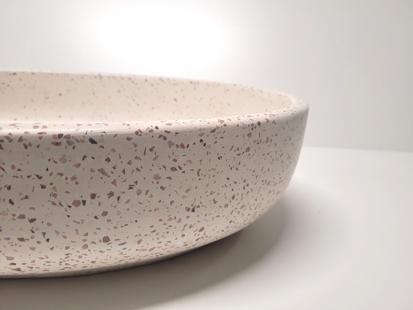 HELIA - Oval Concrete Bathroom Basin. Free Delivery. White Terrazzo ...